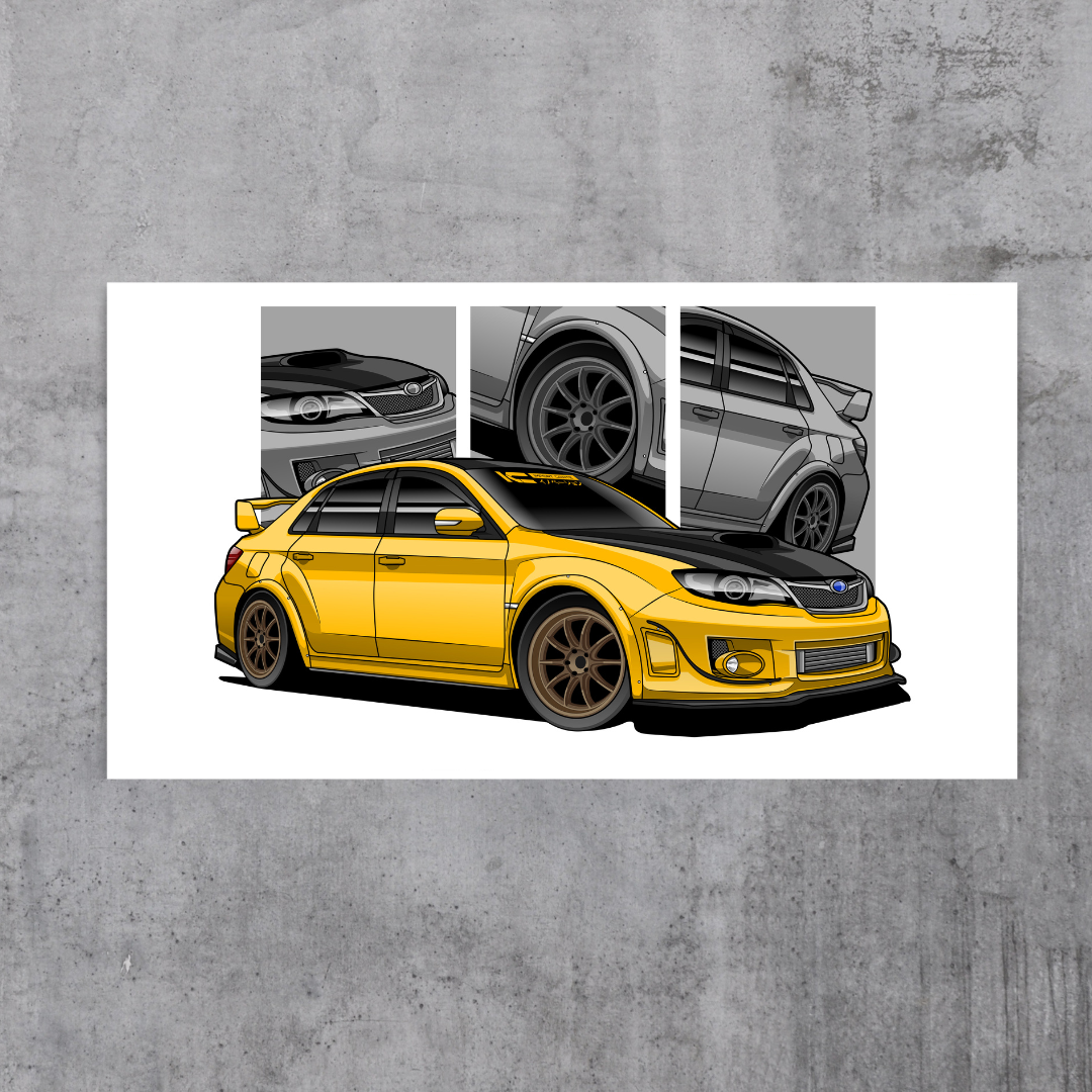 Exclusive Subaru WRX STI Poster - Stink-Eye | Authentic Car Art for ...
