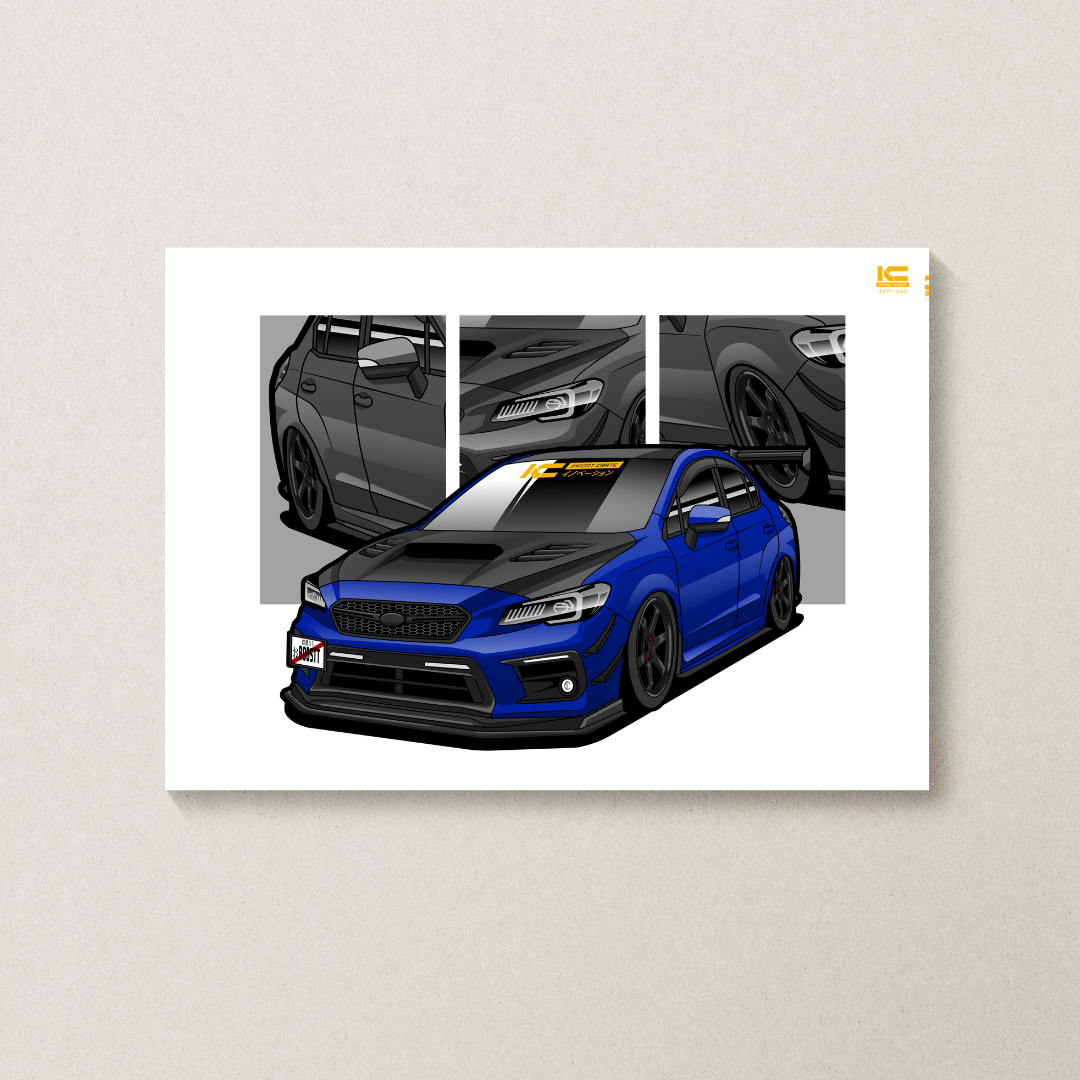 Exclusive Subaru WRX STI Poster - World Rally Blue | Authentic Car Art ...