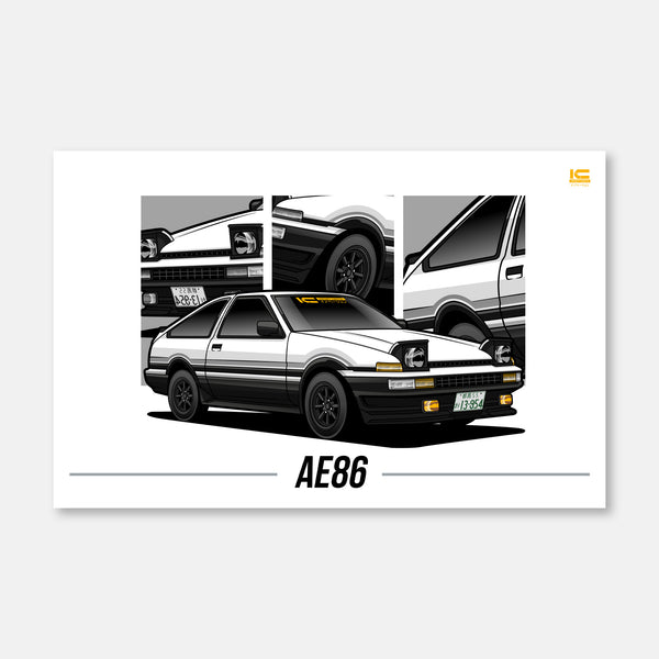 Toyota AE86 Poster – Original JDM Artwork – Import Crate